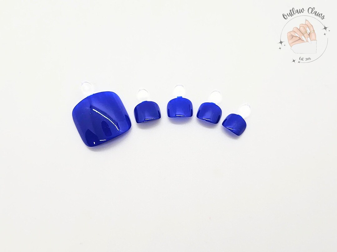 Cobalt - Royale Blue Cream Gel One Color Simple Pedicure Kit - Press on ...