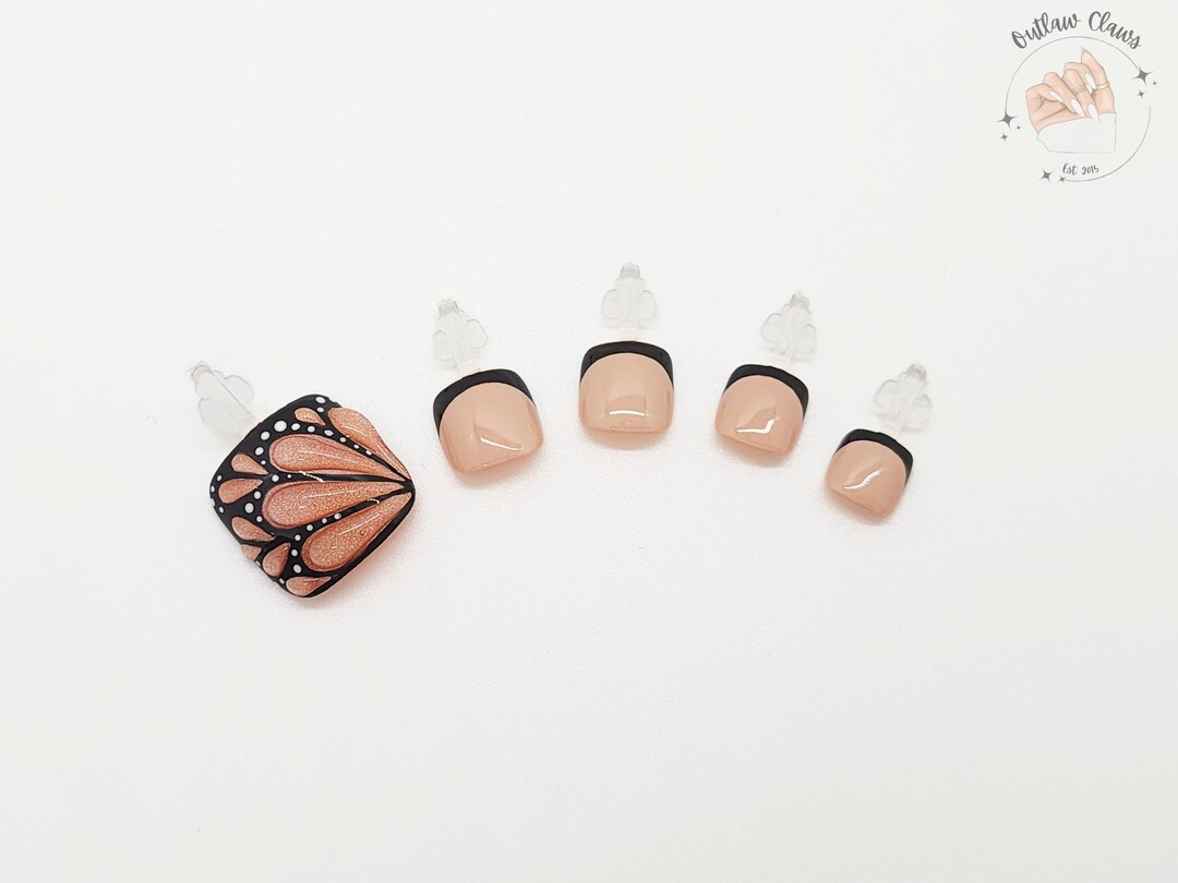 Mariposa Hermosa - Pedicure Kit - 3D Monarch Butterfly Cat Eye & French ...
