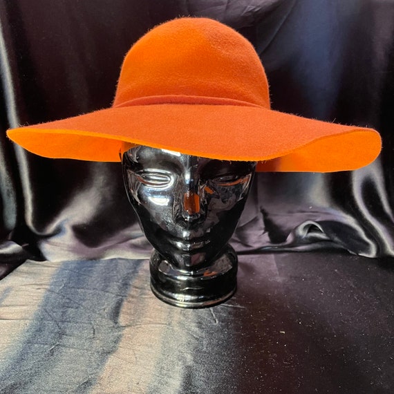 Orange Felt Hat - c. 1950s - Gem