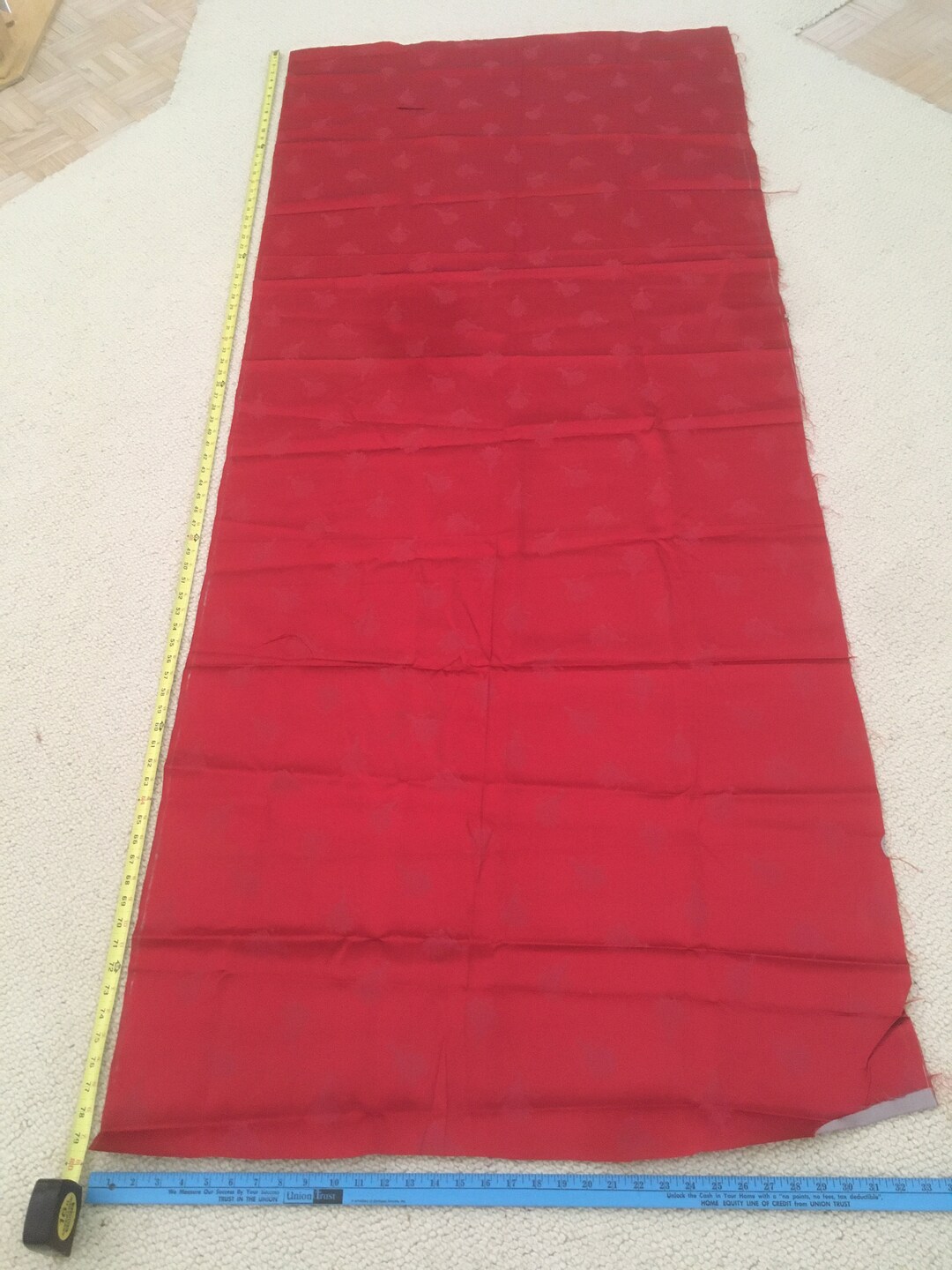 Red Rayon Satin With Peacocks Mid 20th C. - Etsy