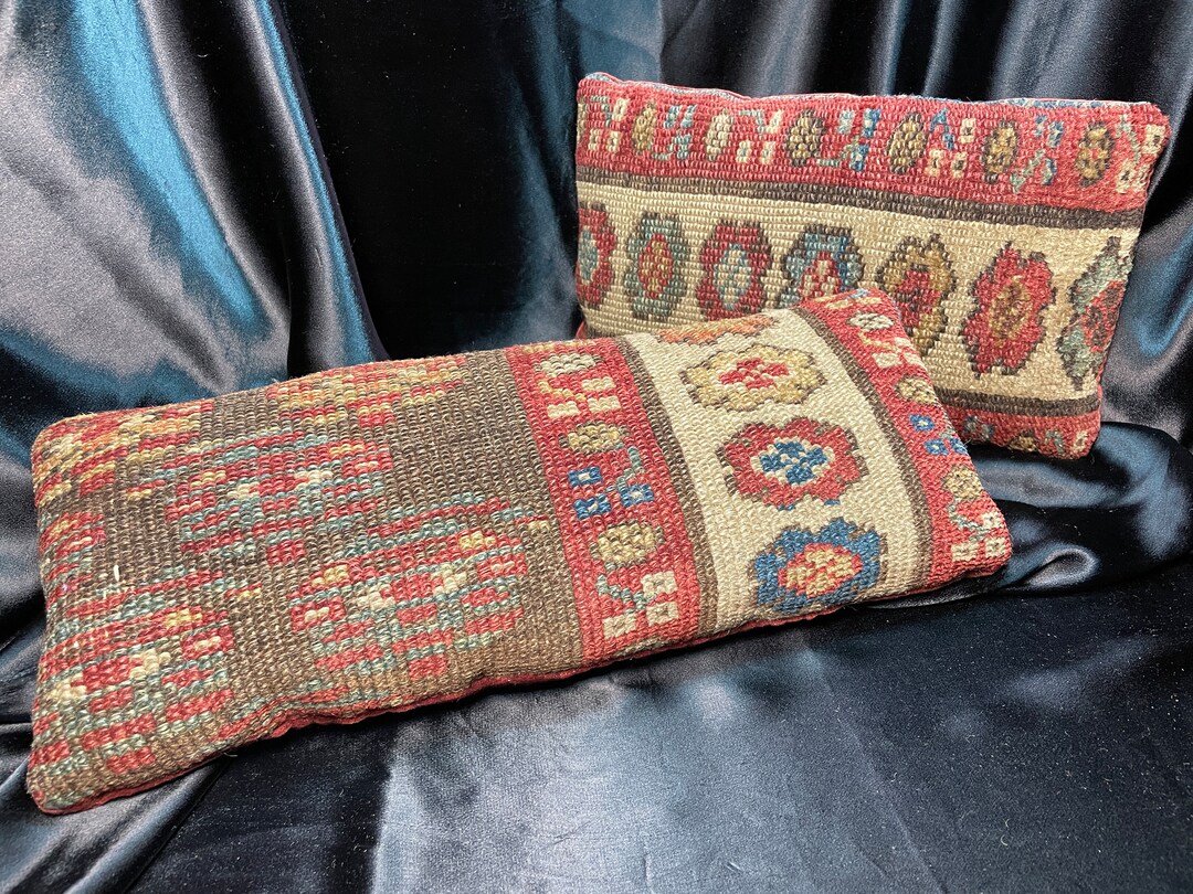 Two Oriental Rug Pillows From a Late 19th C. South Caucasian Fragment ...