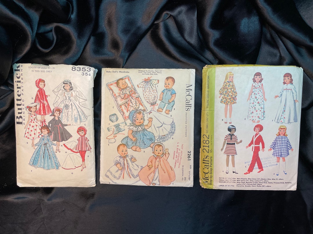 Vintage Doll Clothing Patterns - Mccall's and Butterick- C. 1950s ...