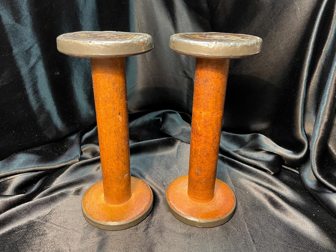 Industrial Wood Spools - Two Medium - C. 1910s - Etsy