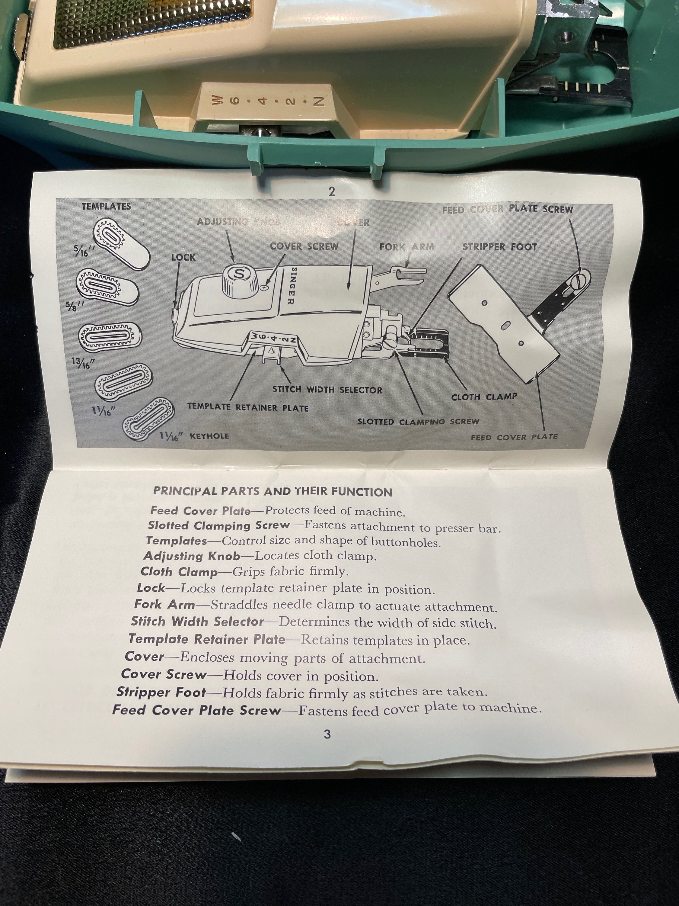 Singer Buttonholes C. 1960s - Etsy