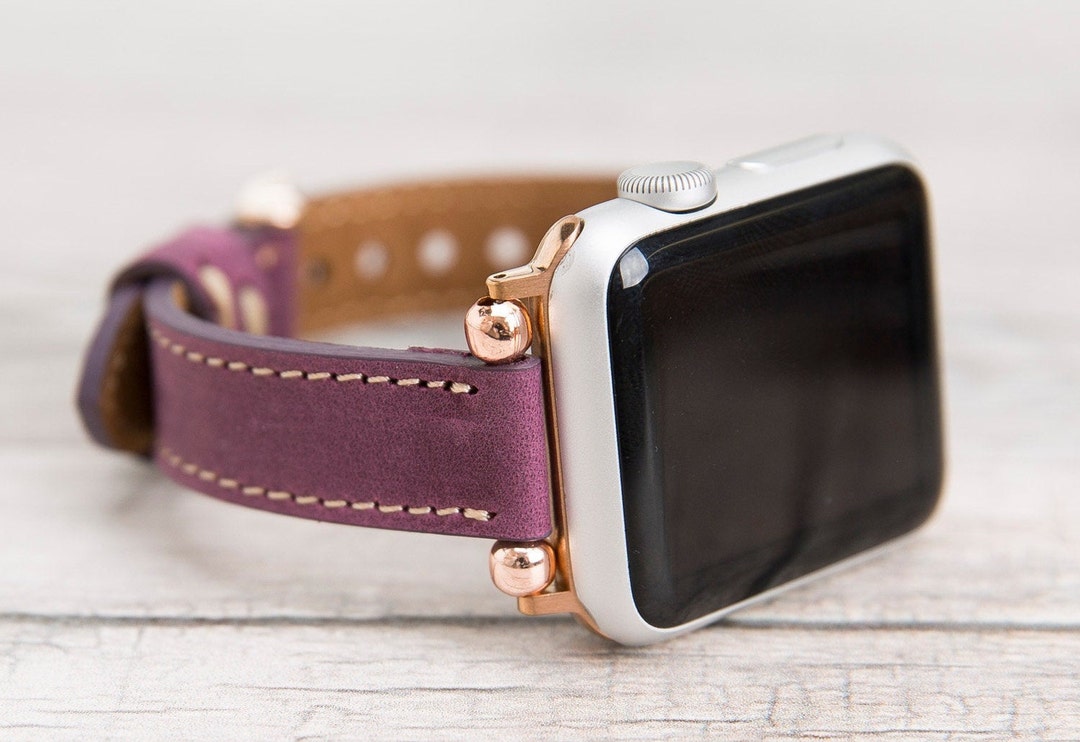 Purple Leather Apple Watch Band: Full Grain Womens Strap - Etsy