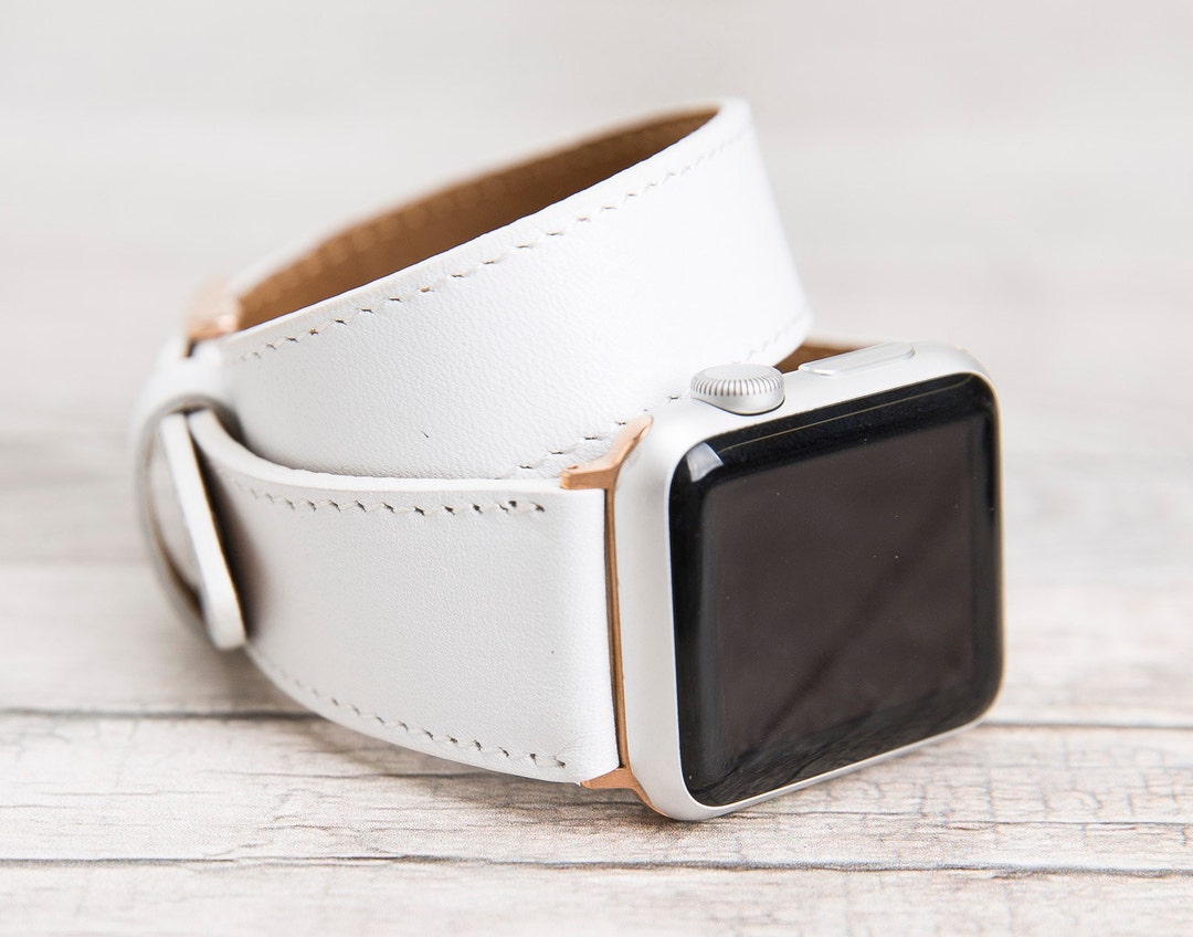 White Leather Apple Watch Wrap for Series 1-10 - SE & Ultra-ultra 2 - Etsy
