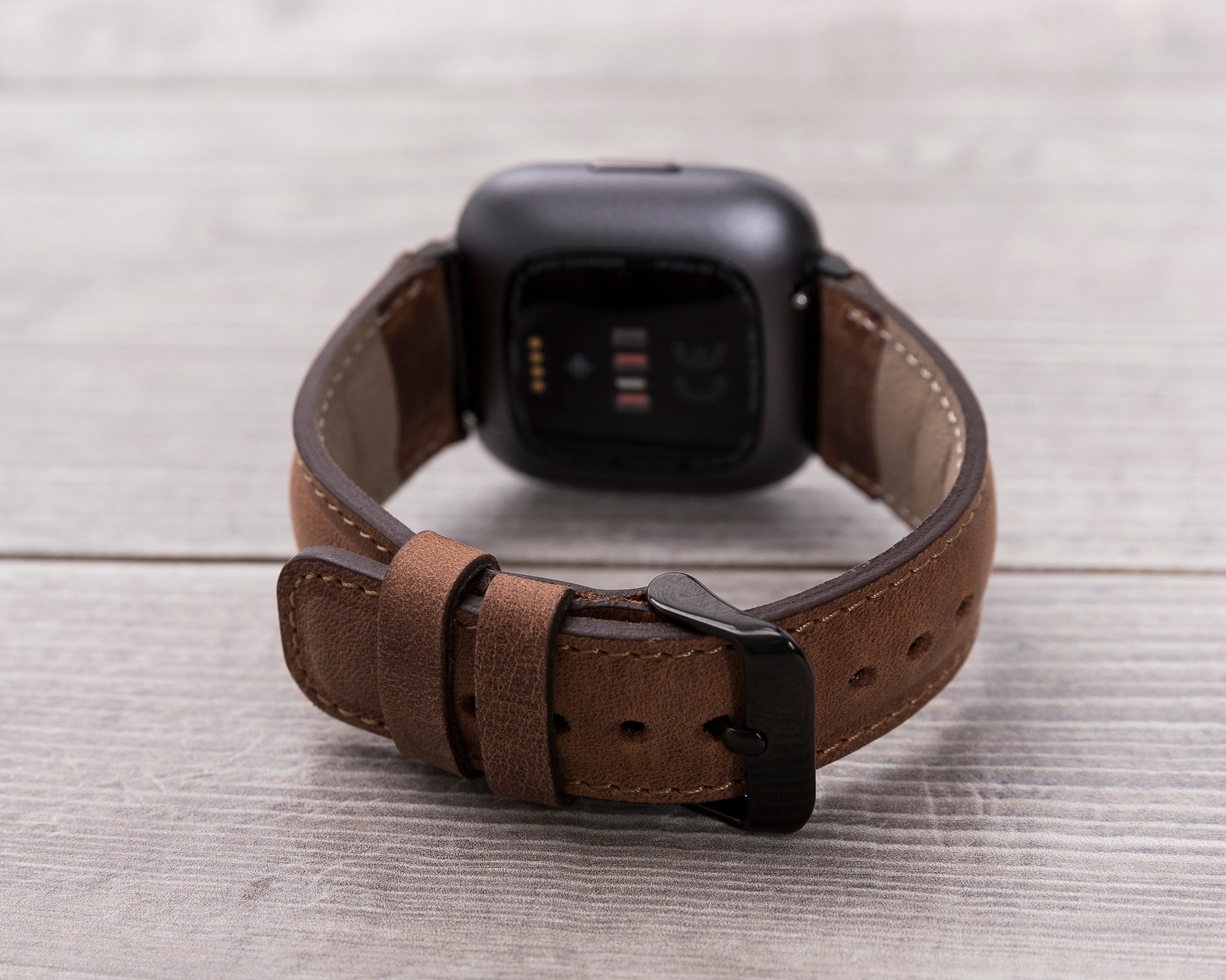 Antic Brown Leather Fitbit Watch Band Fitbit Versa - Etsy