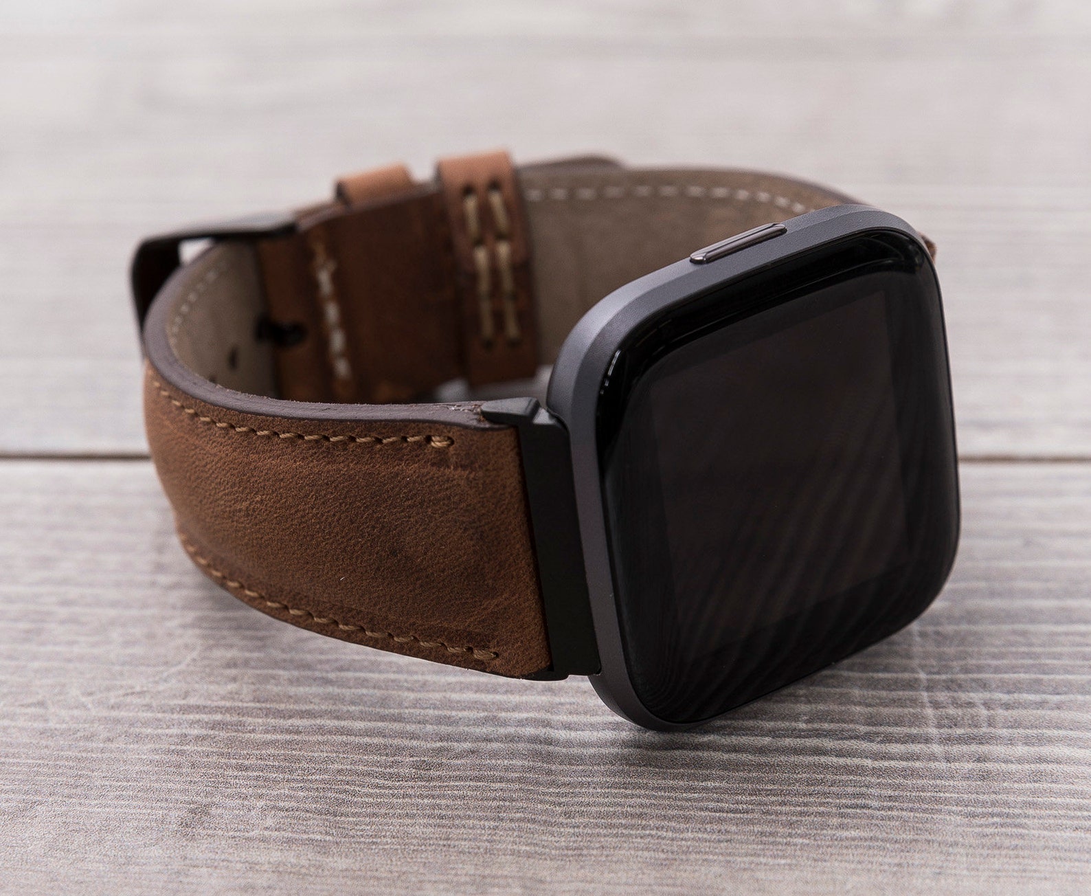 Antic Brown Leather Fitbit Watch Band Fitbit Versa - Etsy