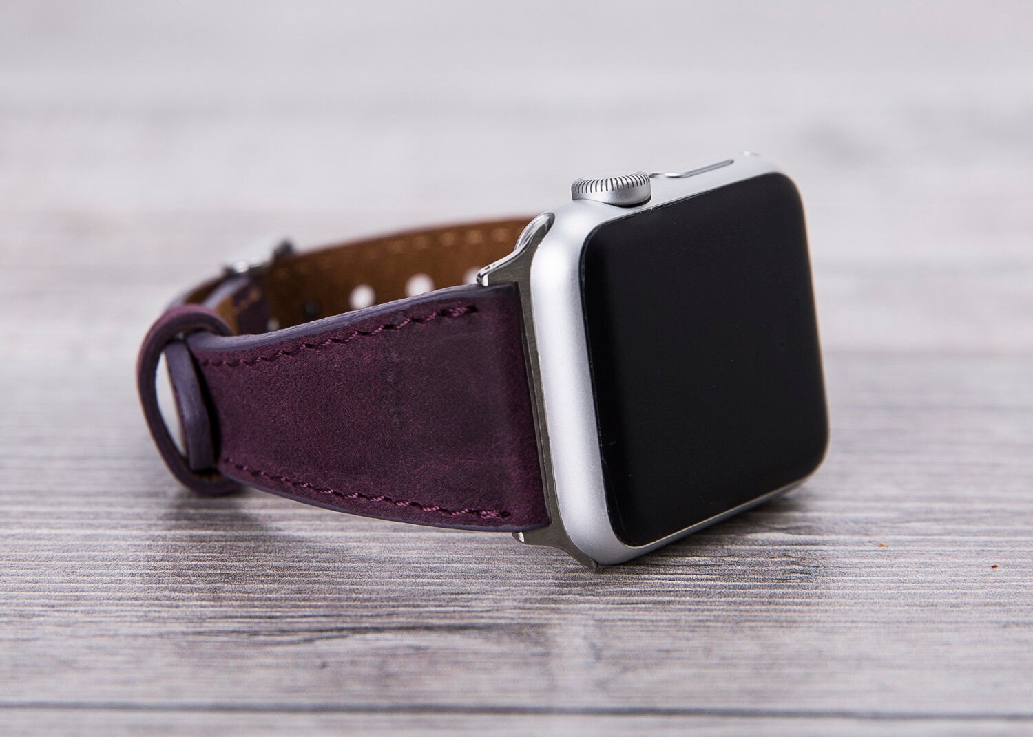 Purple SLIM Leather Apple Watch Band 42mm 41mm 40mm 44mm - Etsy