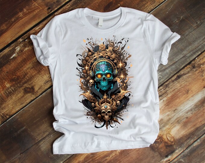 AI Art | Vibrant Vision | Skull PNG | Instant Download | Mystical Skull ...