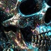 Wall Decor, Shiny Skull With Headphones, Sequins, Glitter, Large Size ...