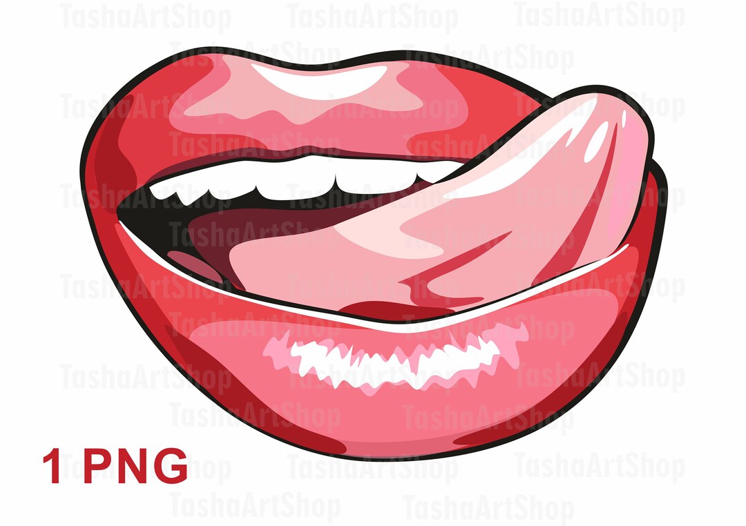 Red Lips With Tongue Sneering Lips Sneer Printable - Etsy