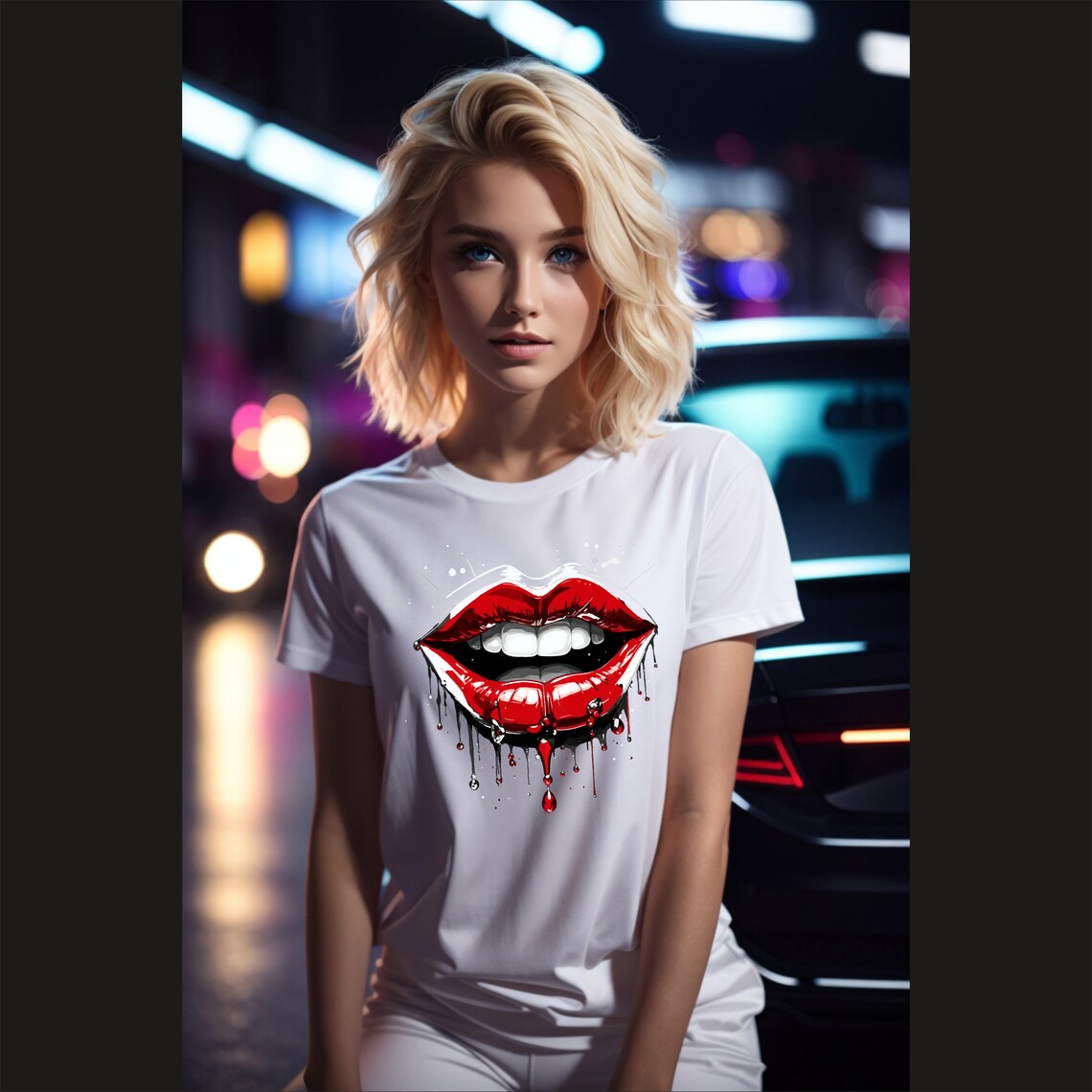 Dripping Red Lips, Printable, Sublimation Design, Vibrant Pictures ...