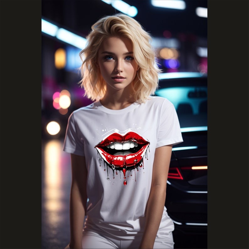 Dripping Red Lips, Printable, Sublimation Design, Vibrant Pictures ...