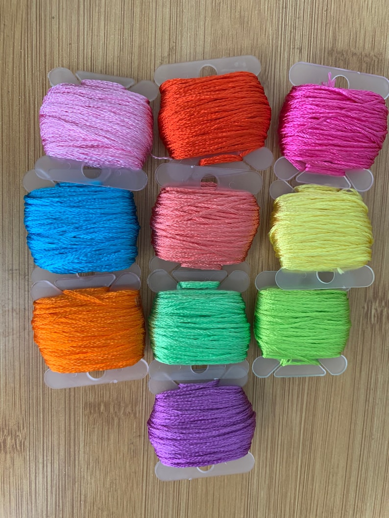 Mix Neon Embroidery Thread Pack for DIY Bracelets, Sachets, and More - Etsy