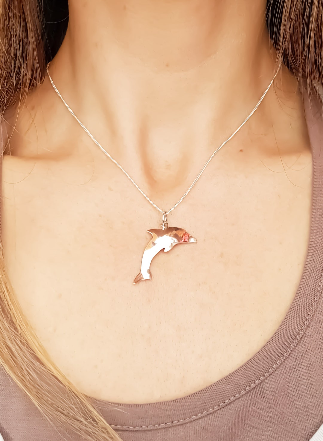 Recycled Sterling Silver Dolphin Pendant - Etsy