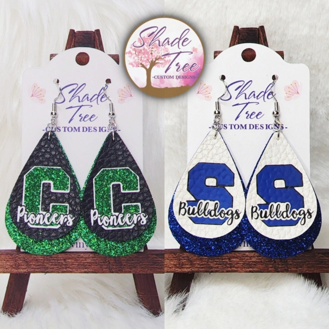 School/team Spirit *letterman* Faux Leather Earrings - Etsy