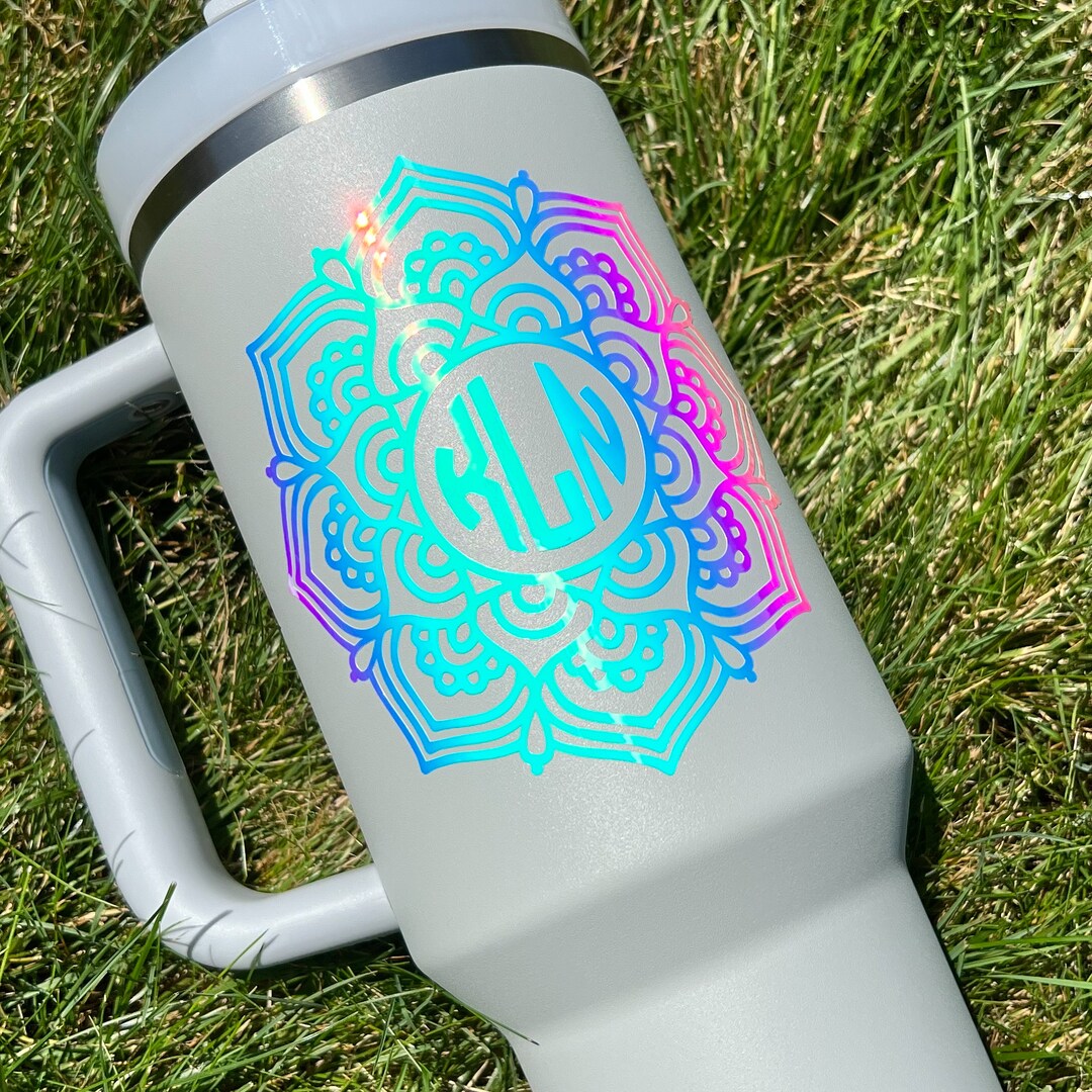 Mandala Monogram Stanley Decal Stanley Quencher 40 Oz Yeti Holographic ...