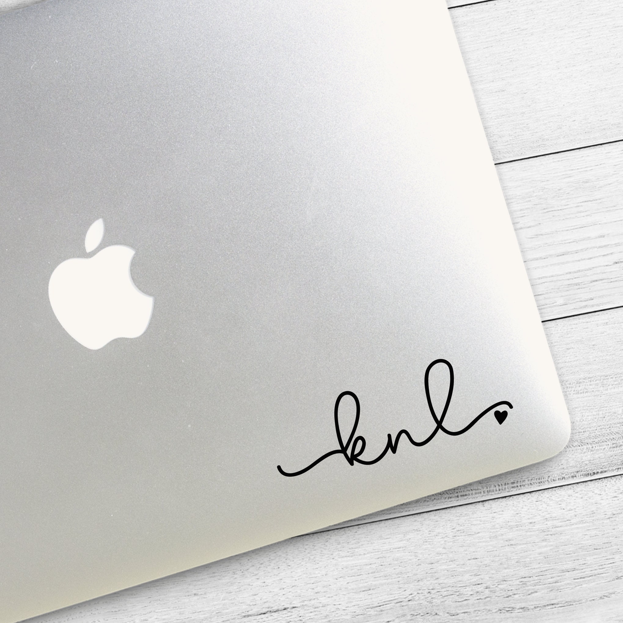 Cursive Monogram Initials Heart Decal Yeti Tumbler - Etsy