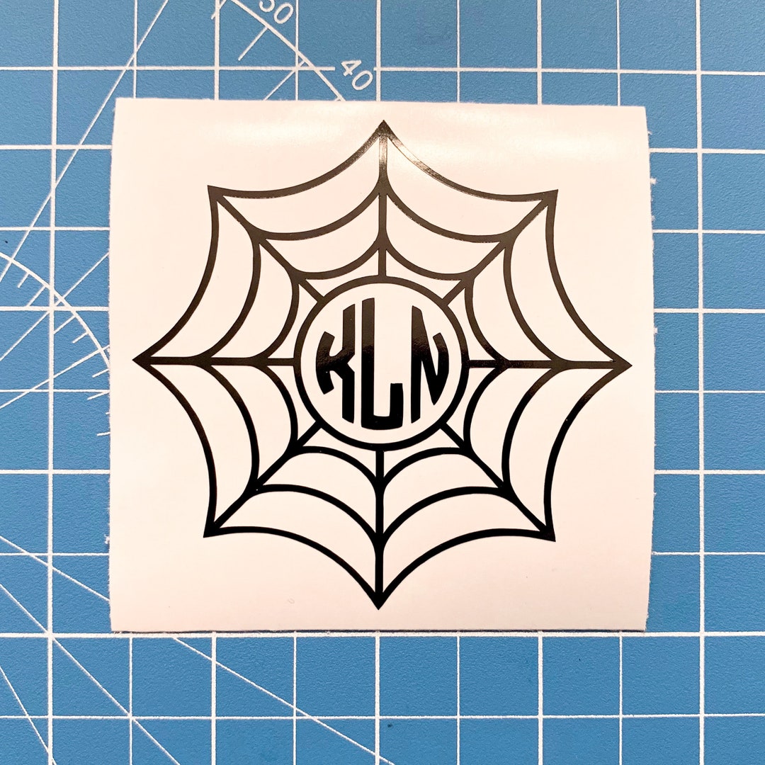 Monogram Spider Web Decal Halloween Decal Fall Decal - Etsy