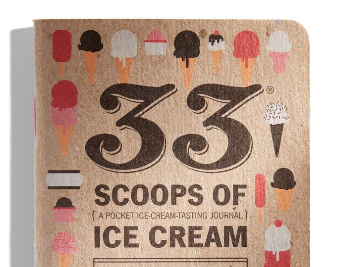 Original Ice Cream Journal - 33 Scoops of Ice Cream Notebook and Diary ...