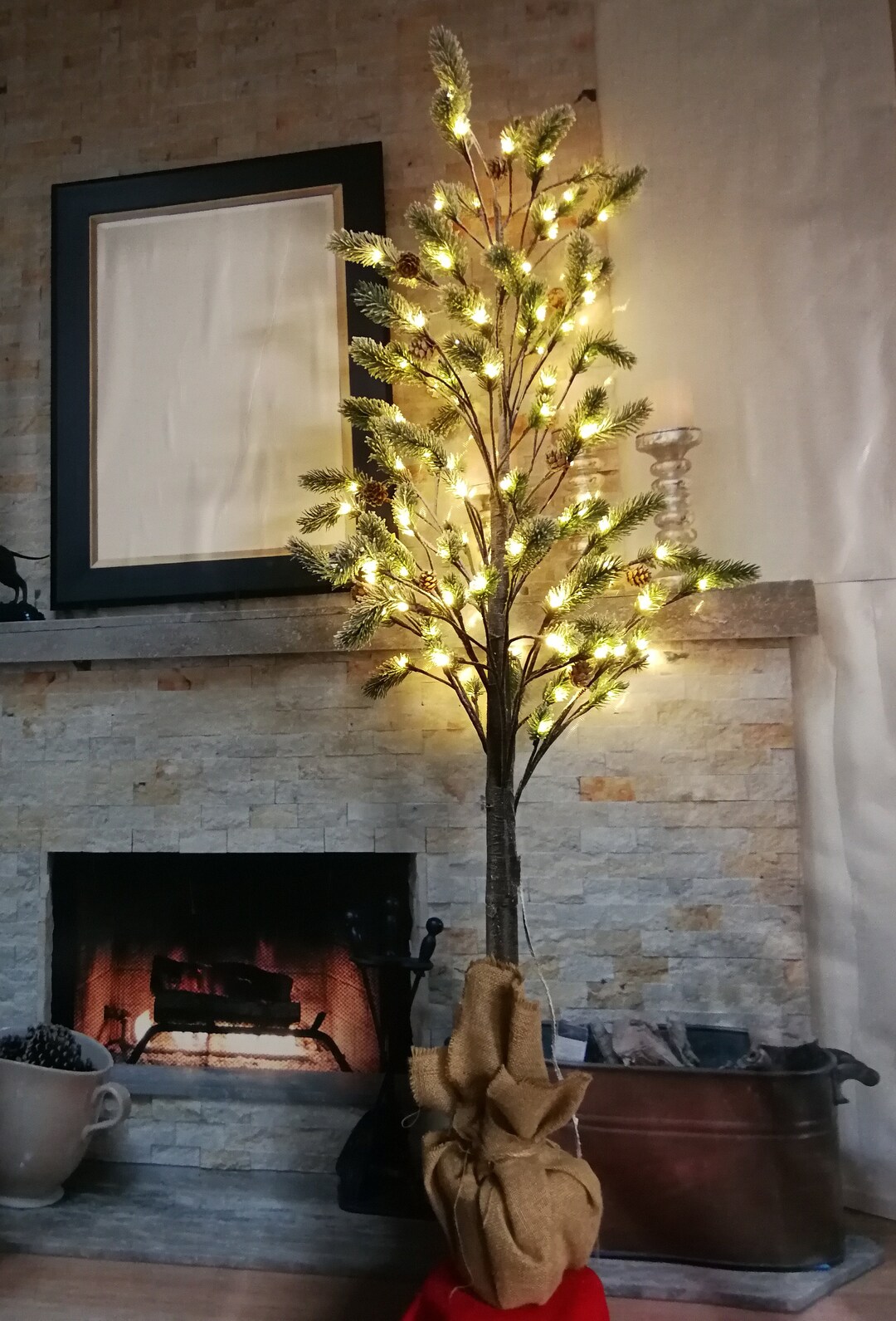 Lighted Christmas Pine Tree - Etsy Canada