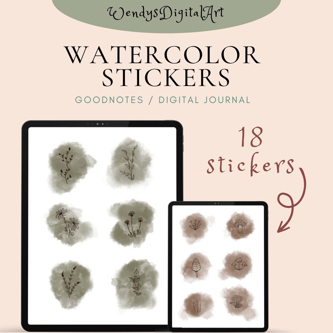 Digital Stickers Goodnotes Stickers Pack Floral Aesthetic Digital ...