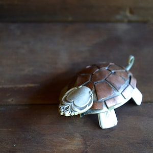 Spoon Turtle Small Sculpture Copper Vintage Metal Art Silverware Animal ...