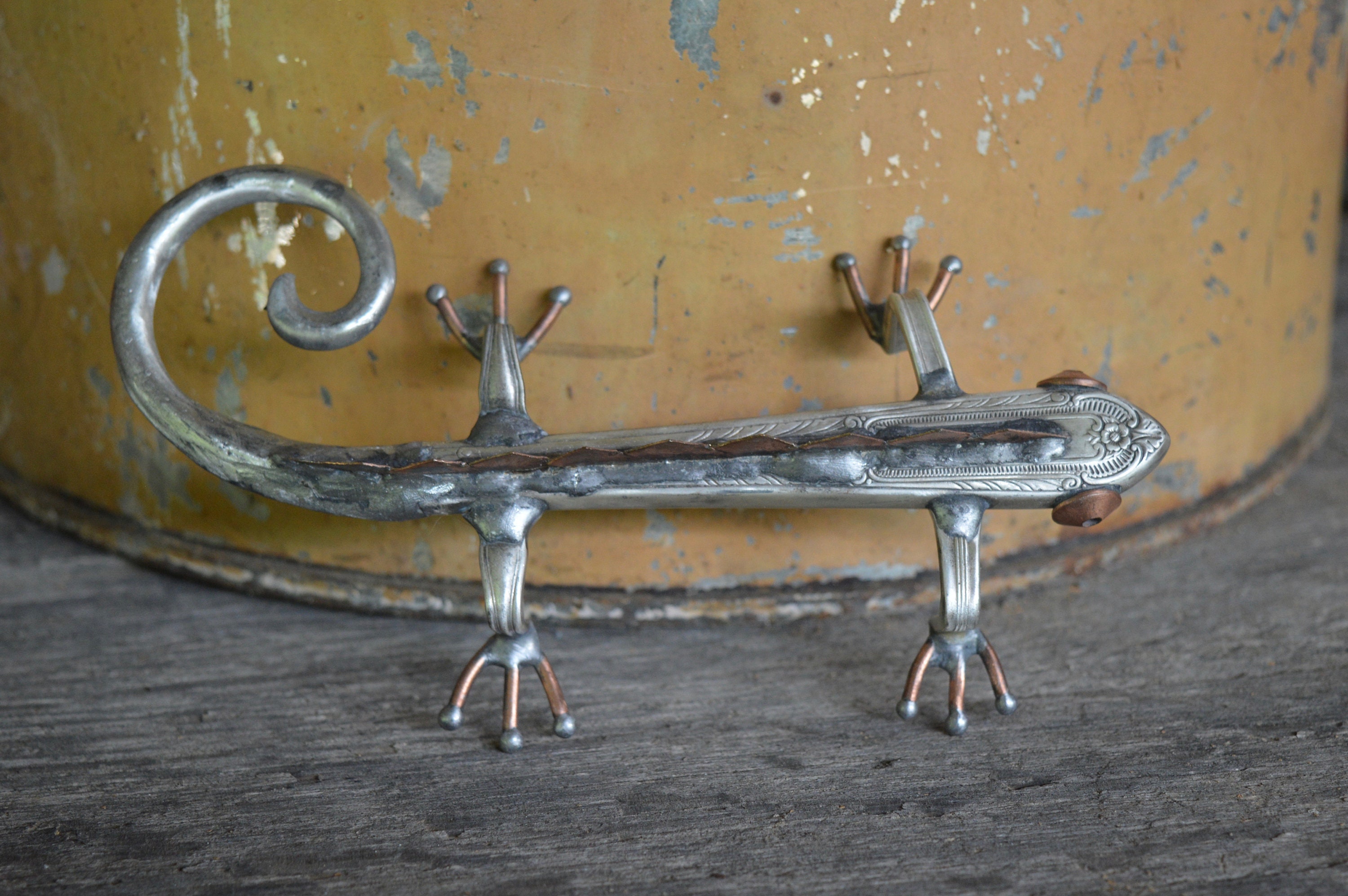 Lizard Silveware Sculpture Vintage Silverplated Metal - Etsy