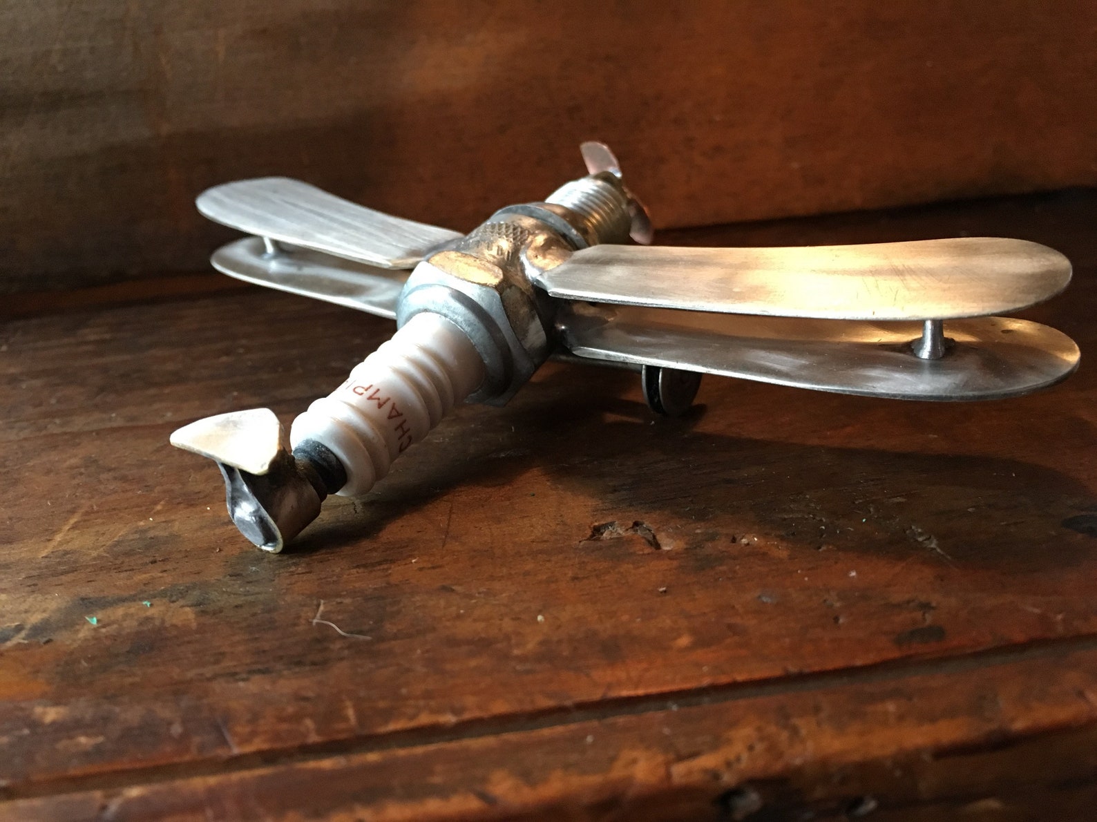 Spark Plug Airplane Sculpture Silverware Art | Etsy