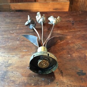 Bullet Flowers Copper Stem and Leaves Shell Base - Etsy