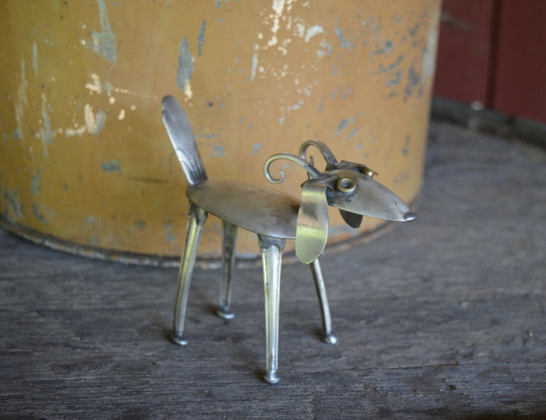 Goat Silverware Small Farm Sculptures Garden Vintage Silver Metal ...