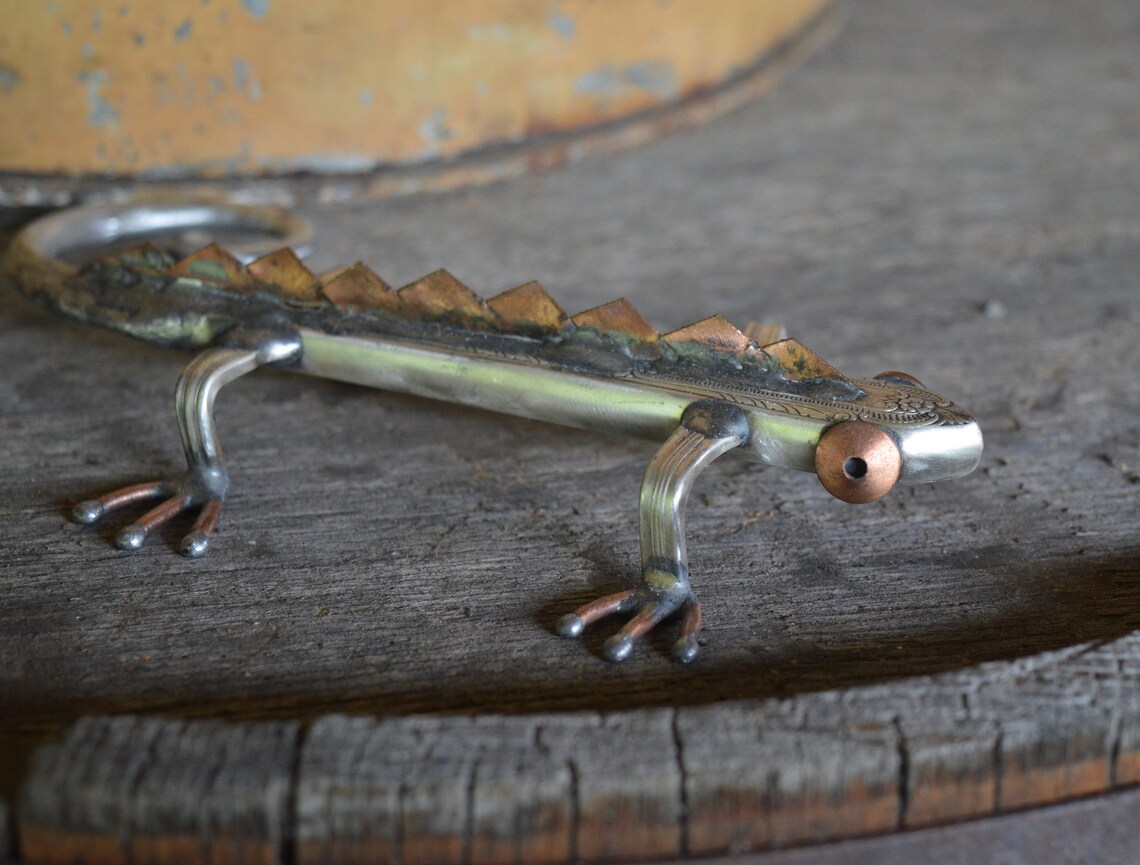 Lizard Silveware Sculpture Vintage Silverplated Metal - Etsy