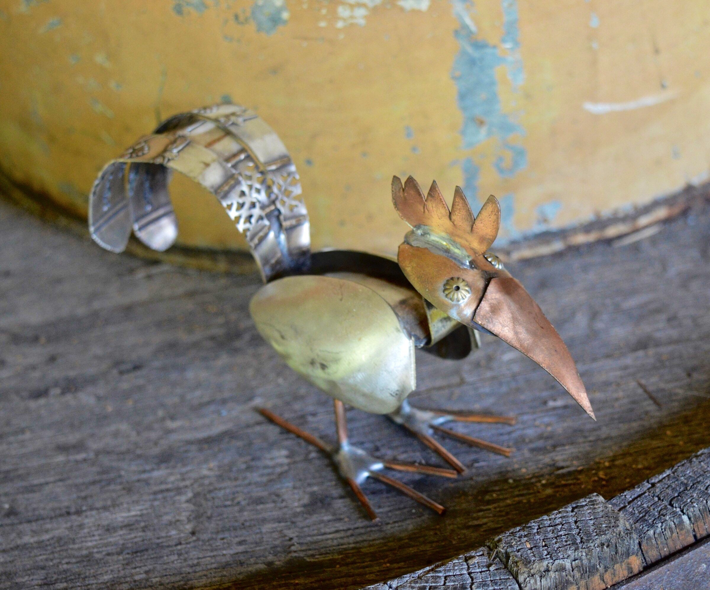 Spoon Rooster Silversmith Small Sculptures Farm Welded Garden Silver ...