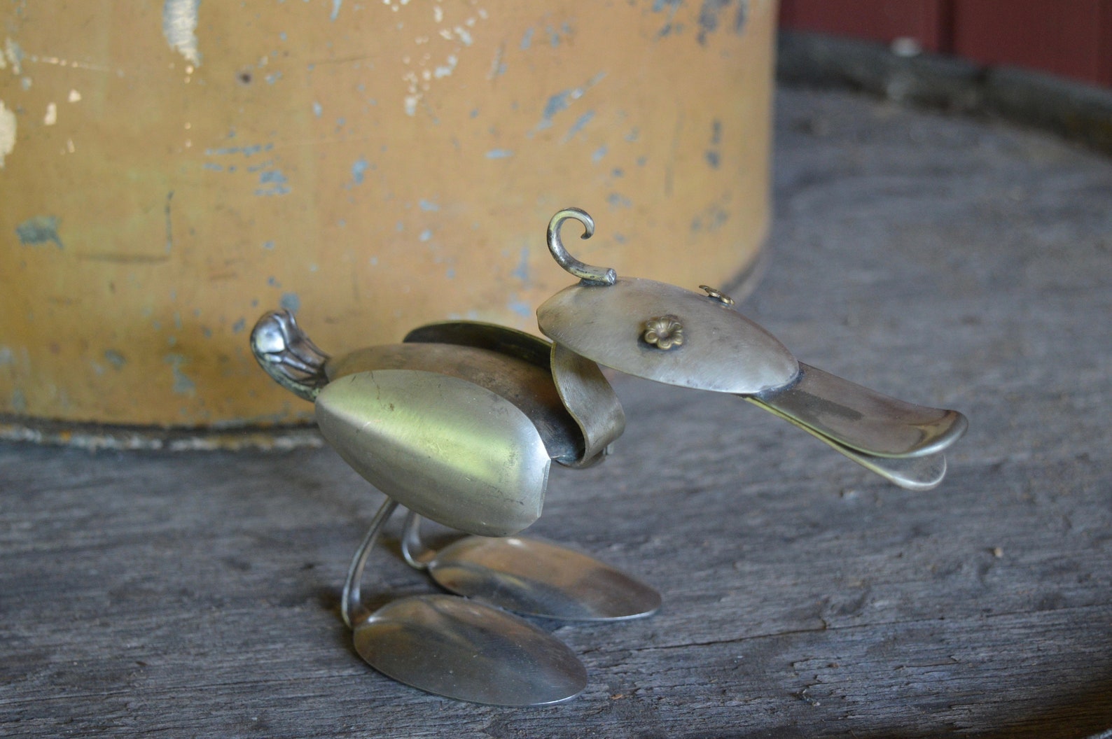 Spoon Duck Silverware Sculpture Silverplated Handmade - Art Beats - Etsy