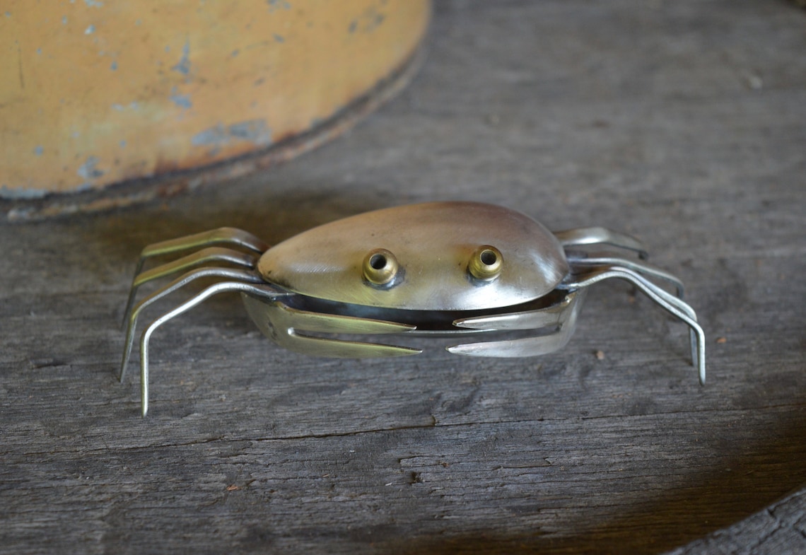 Spoon Crab Silverware Sculpture Vintage Silver Plated Metal Handmade ...