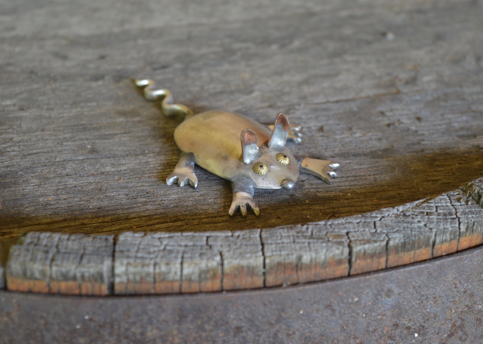 Spoon Mouse Silverware Sculpture Silver Plated Metal Copper Brass ...