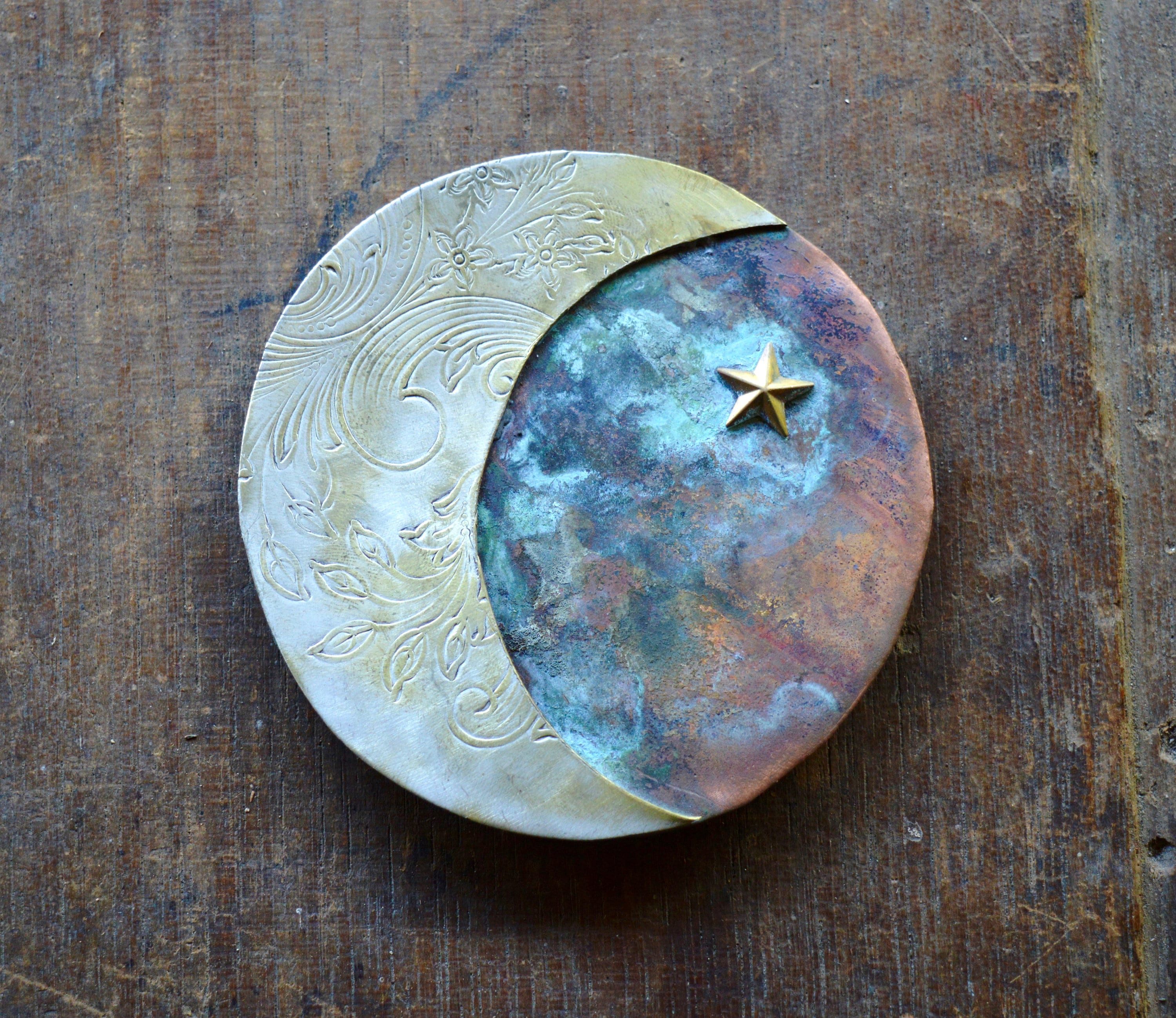 Moon Silverware Sculpture Vintage Silver Plated Tray Copper | Etsy