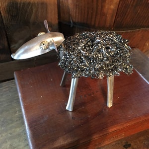 Sheep Silverware Sculpture Farm Art Silver-plate Brillo - Etsy