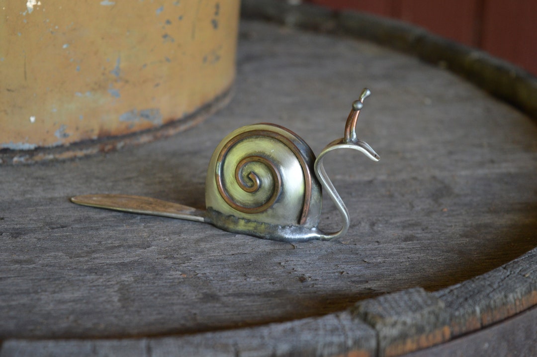Spoon Snail Silverware Sculpture Metal Handmade - Etsy