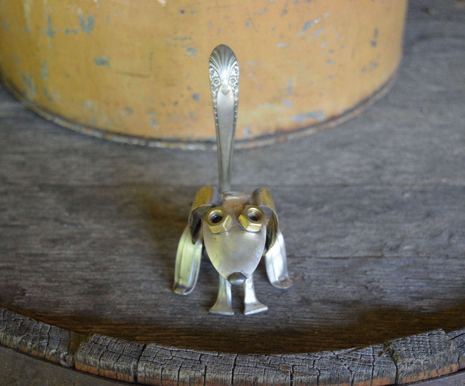 Dog Sculpture Made of Vintage Silverplated Silverware - Etsy