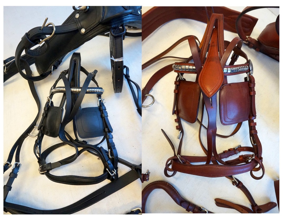 Russet Brown or Black Size PONY Harness-driving Cart Full Set of ...