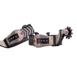 Youth Ladies Antique Grey Steel With Blue Pink Multi Crystals Show ...