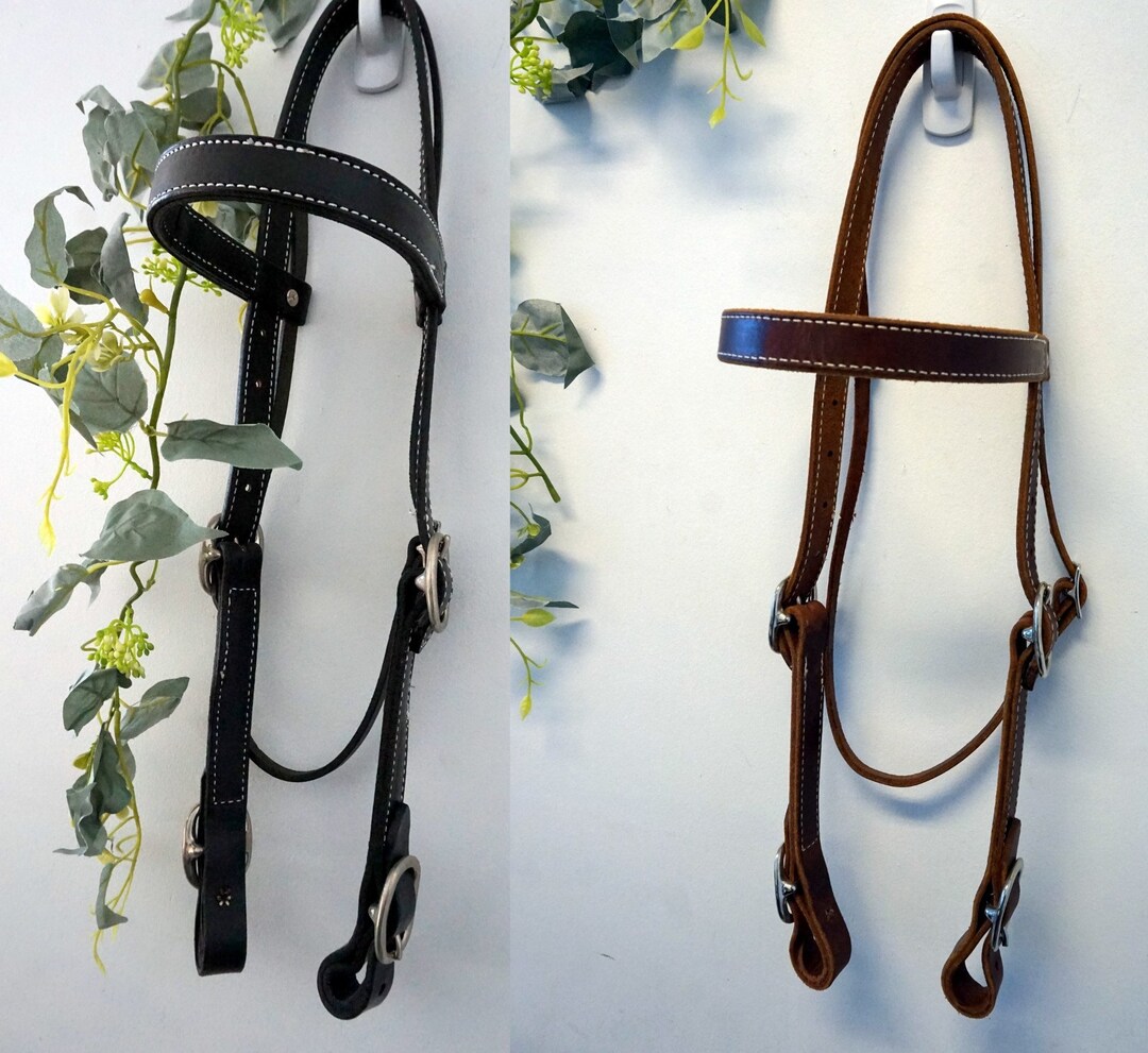 Leather Western XL Small Draft Horse Headstall-oil Pull up - Etsy