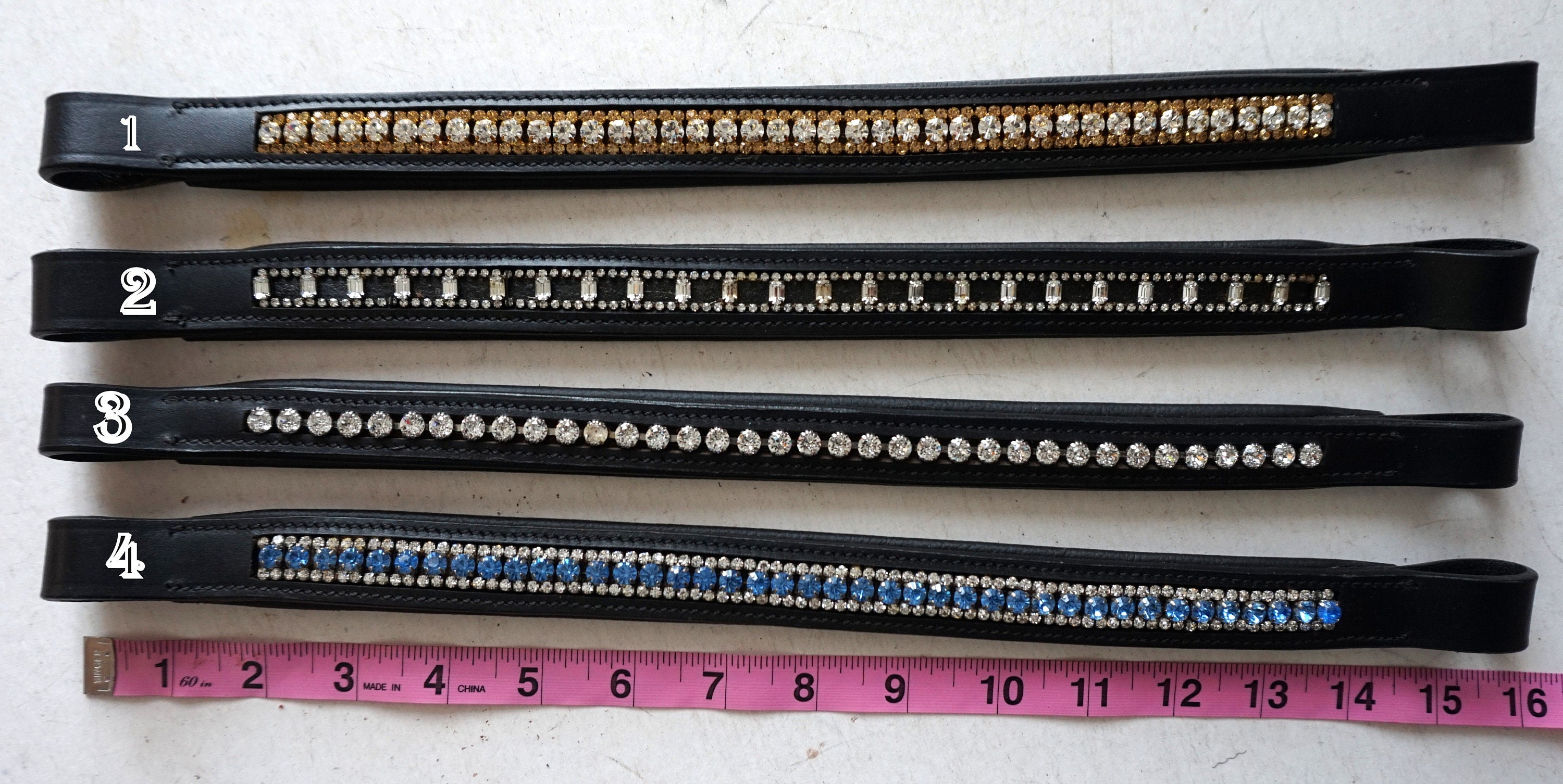 Show Brow Band Prem Black Leather Assorted Full & or Cob/pony - Etsy