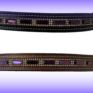 Bedazzled Brow Band for English PONY Bridle:new Rectangular PURPLE ...