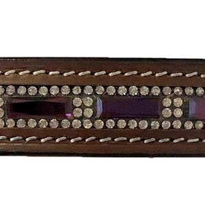 Bedazzled Brow Band for English PONY Bridle:new Rectangular PURPLE ...