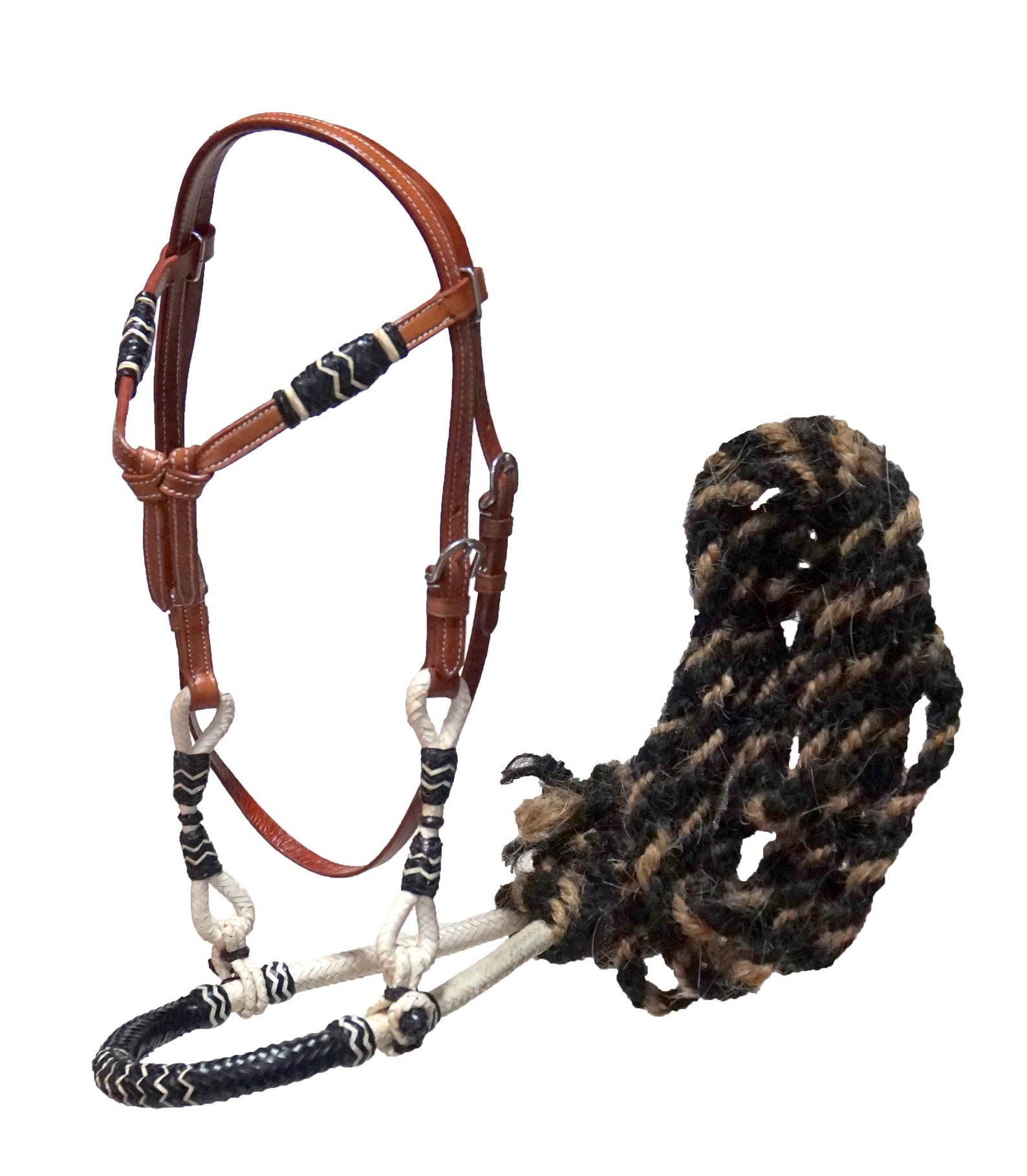 Headstall Bosal Mecate Reins Horse Full size Headstall | Etsy