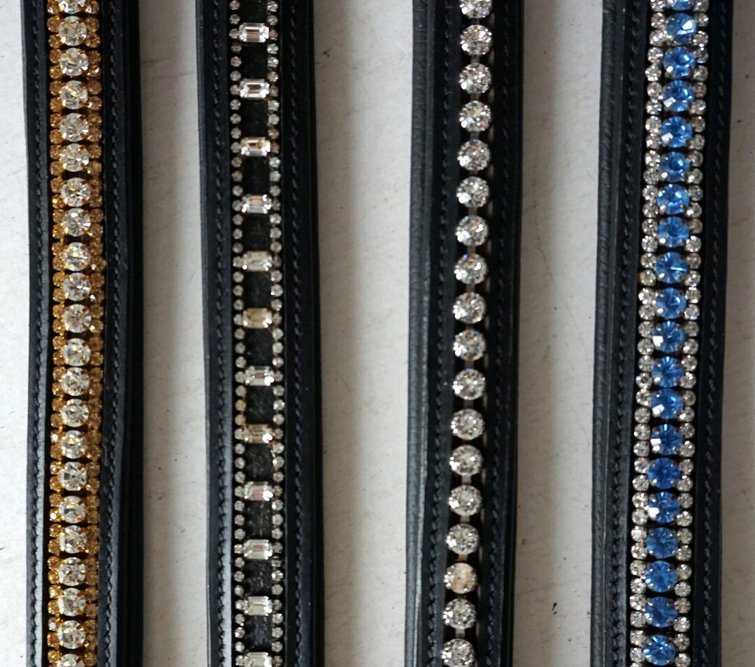 Show Brow Band Prem Black Leather Assorted Full & or Cob/pony - Etsy