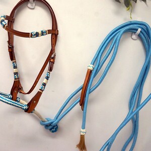 Headstall Bosal Mecate Reins Horse Full Size Headstall Bitless Bridle ...